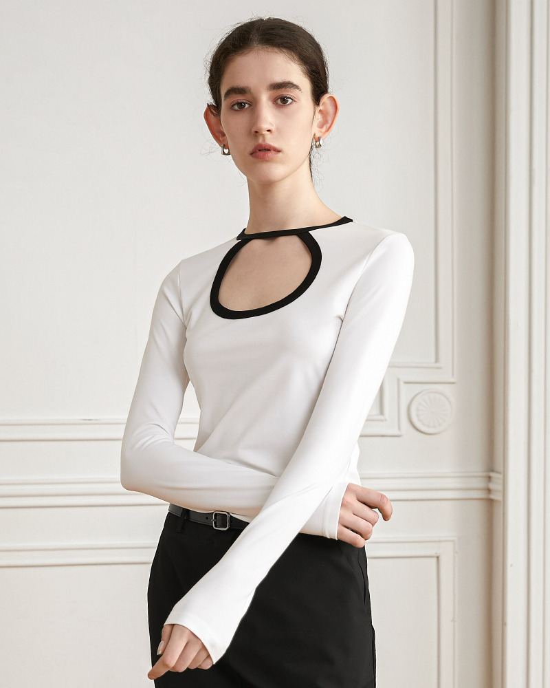 [03/27 예약배송] YY_Cutout round neck top - HAGO(하고)