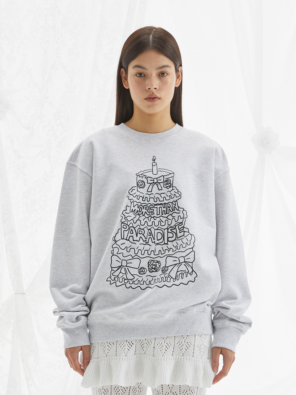 CAKE SWEATSHIRT / LIGHT GRAY - HAGO(하고)