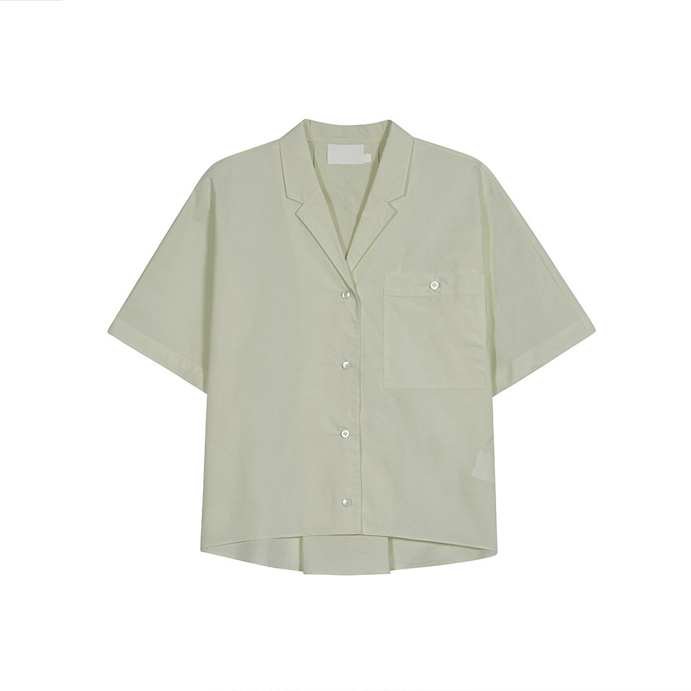BACK BOX PLEATED SHIRT_PALE GREEN - HAGO(하고)