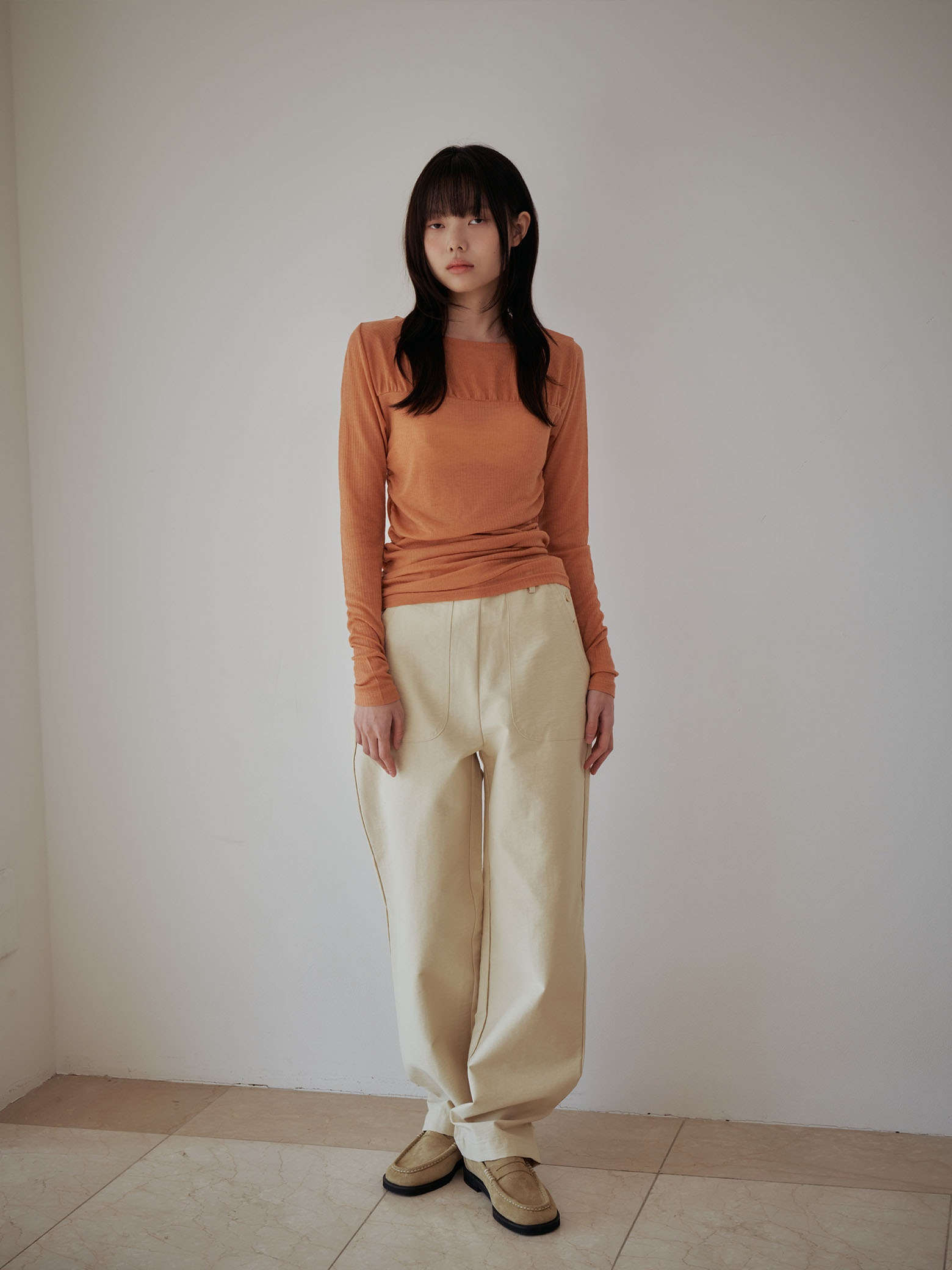 BUTTON POINT PANTS [ BEIGE ] - HAGO(하고)