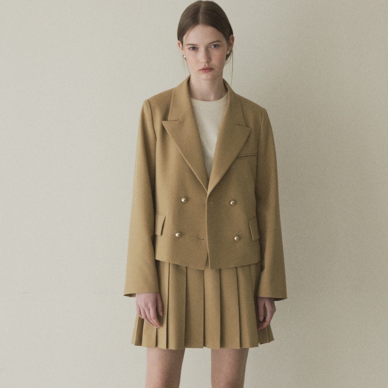 Double button collar jacket_Beige - HAGO(하고)