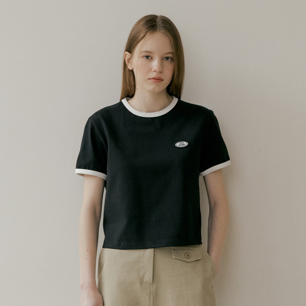 LOGO COMBIE HAIF TEE - Black - 하고(HAGO)