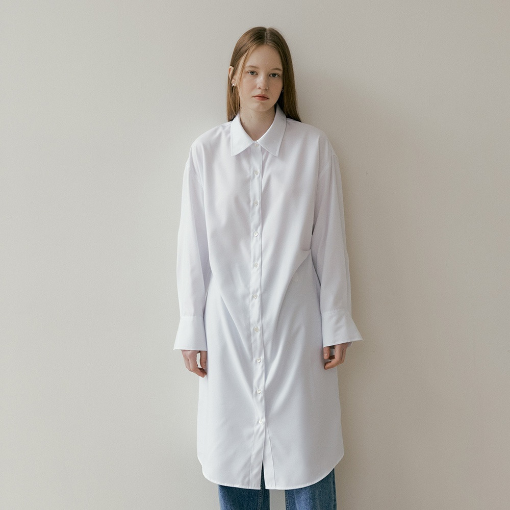 TUCK LONG SHIRT ONE-PICECE - Ivory - 하고