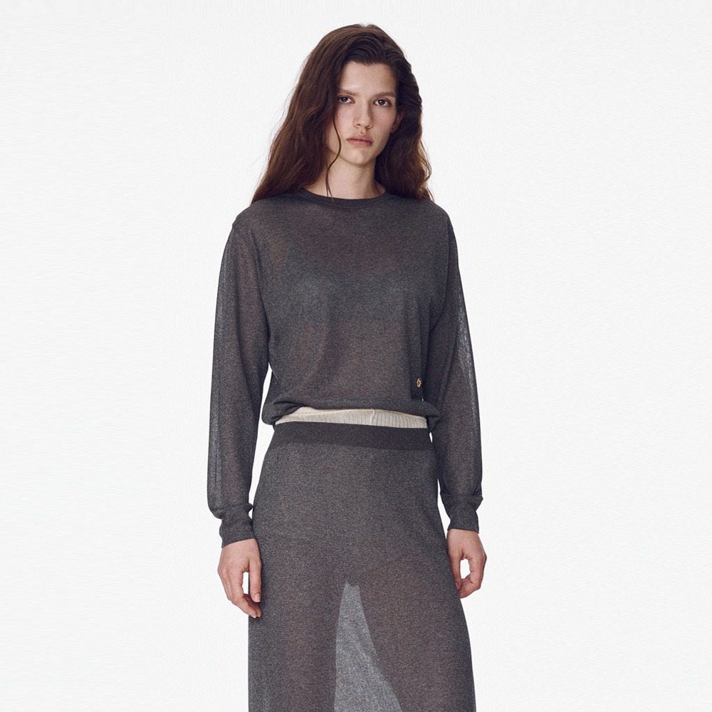 Urban See-Through Top, Charcoal - HAGO(하고)