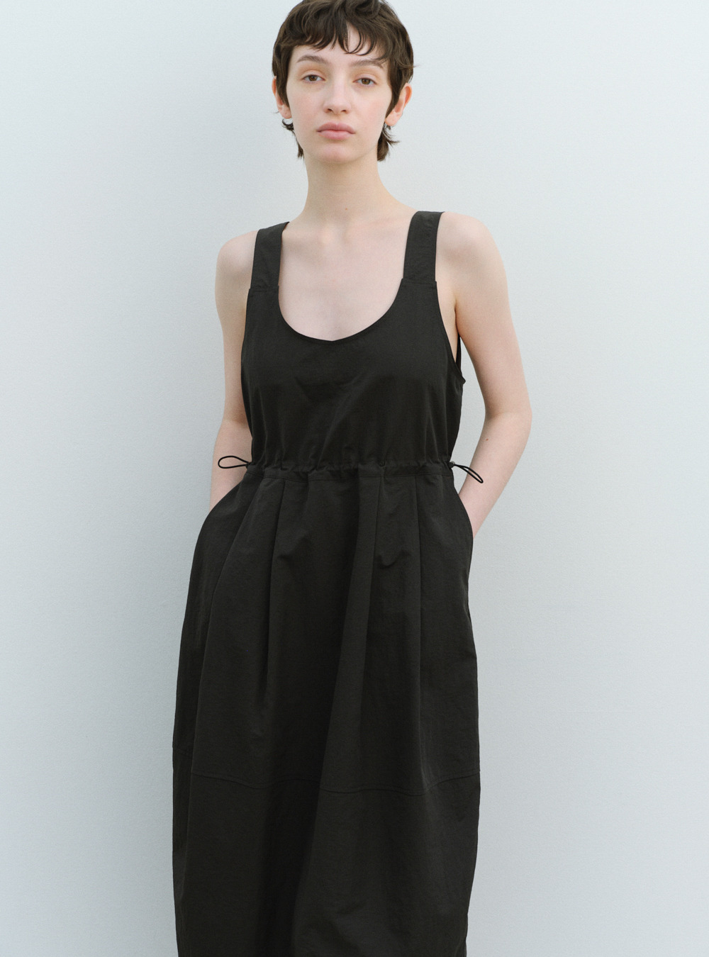 string nylon dress (black) - HAGO(하고)