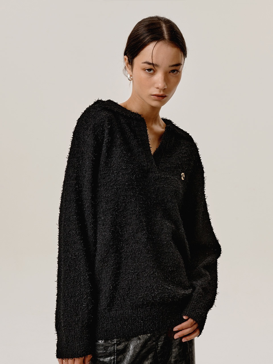 Tail Collar knit_Black - HAGO(하고)