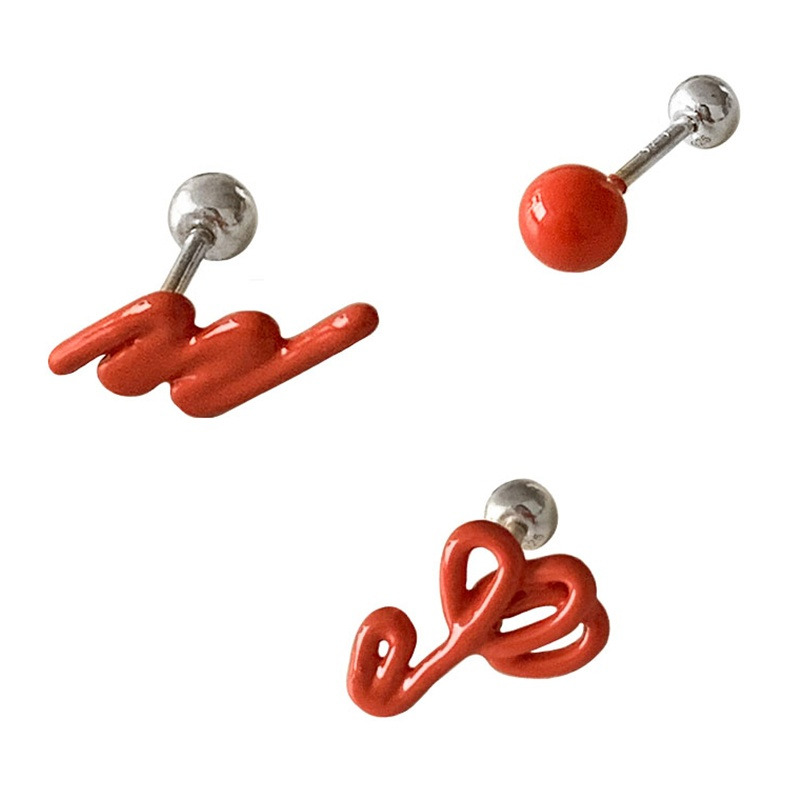 Rainbow doodle piercing (Orange) - HAGO(하고)
