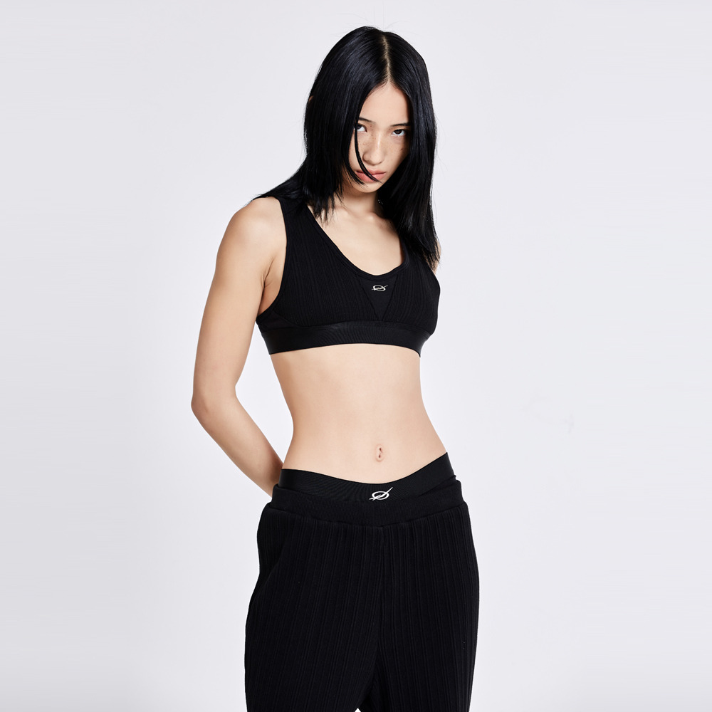 Round Metal logo bra top - Black(woman) - HAGO(하고)