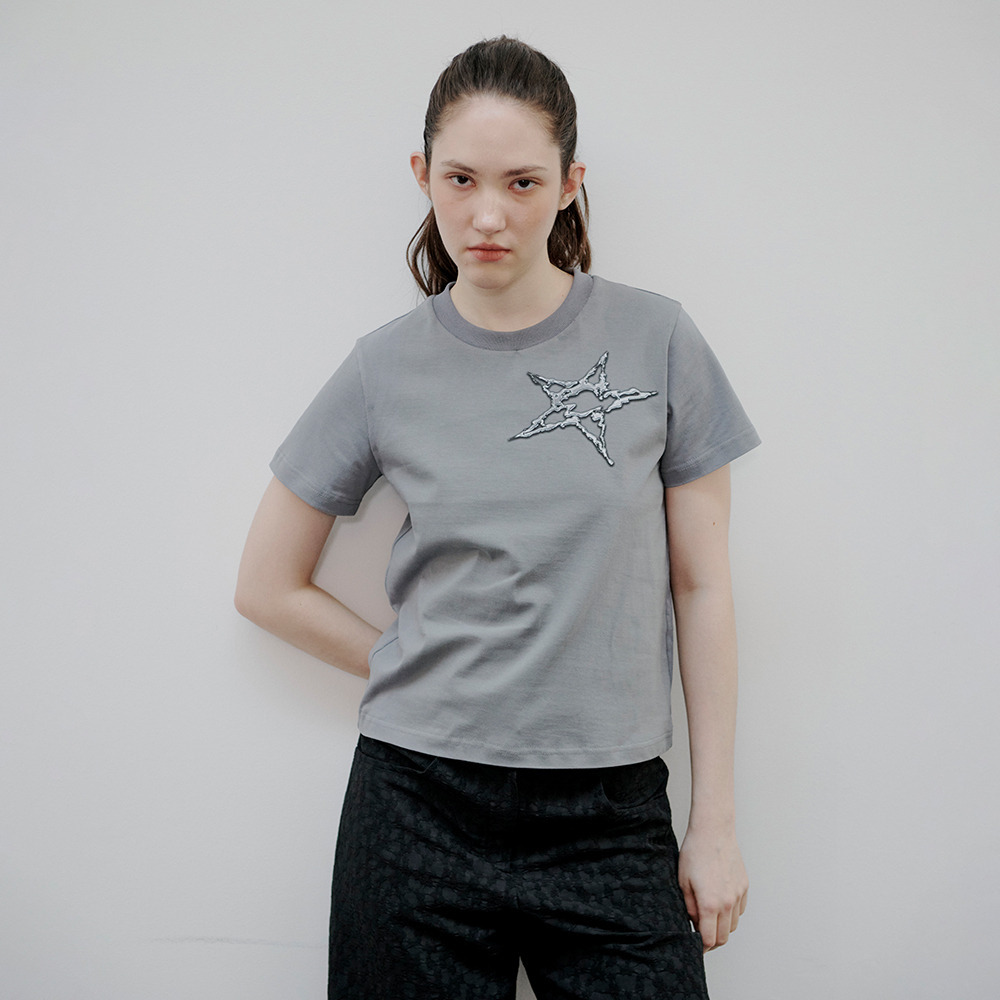 Metalic Star Tee Grey - HAGO(하고)