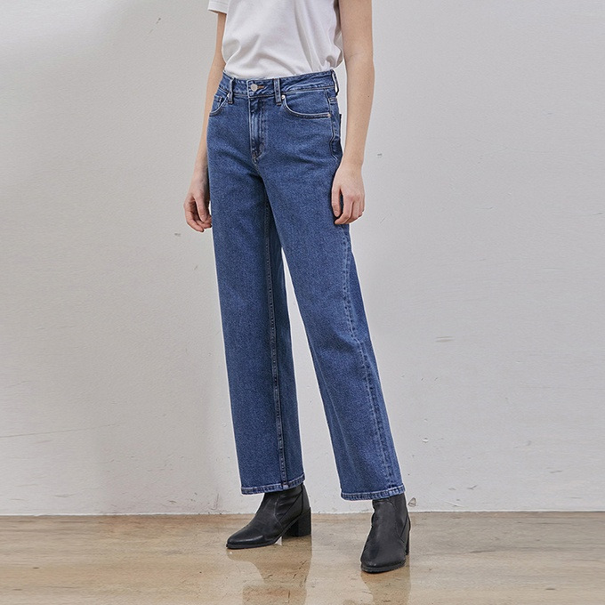 DENIM BASIC STRAIGHT FIT PANTS INDIGO - HAGO(하고)