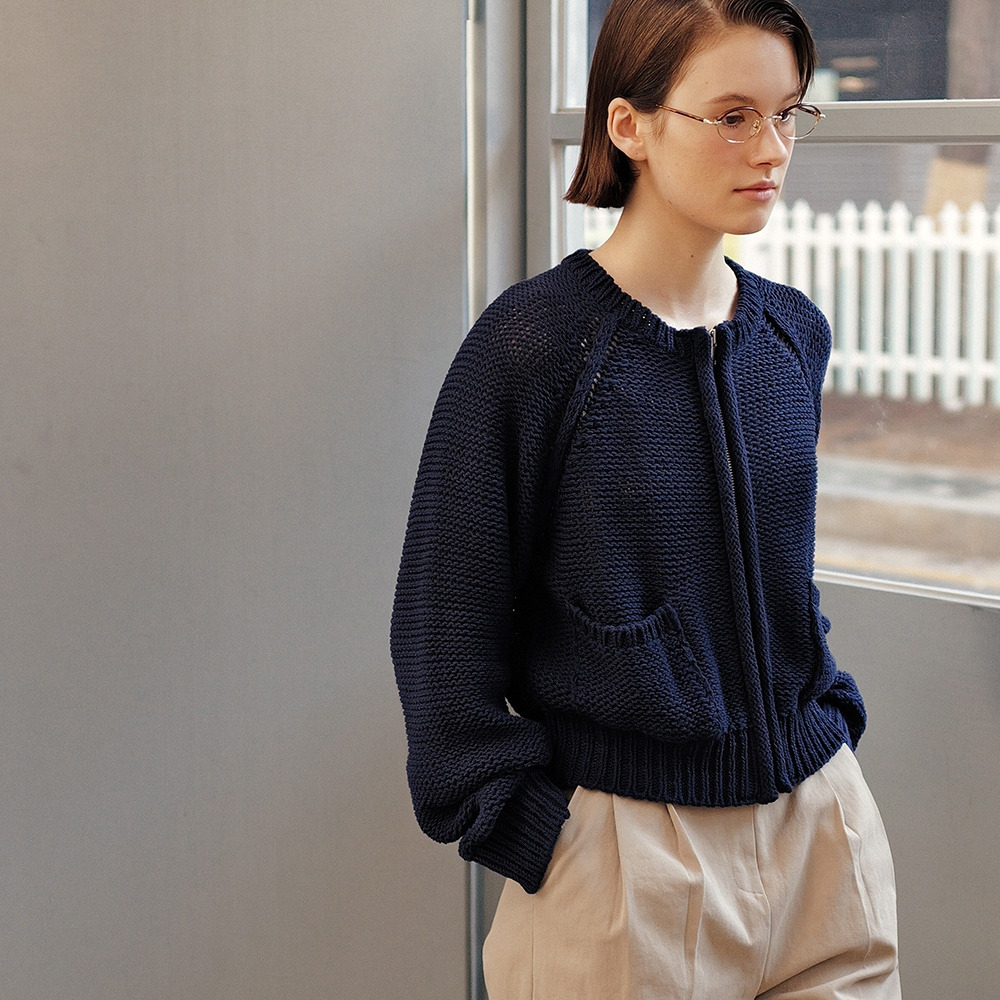 [단독~2/26]Birkin zip-up knit (navy) - 하고(HAGO)
