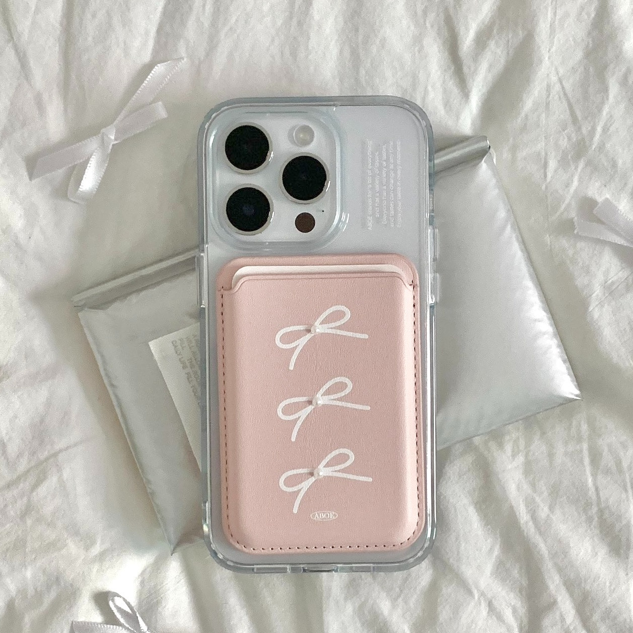 ABOE DRAWING RIBBON MAGSAFE CARD WALLET - HAGO(하고)