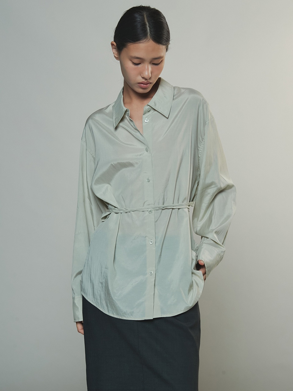 BACK OPEN BLOUSE - MINT - HAGO(하고)