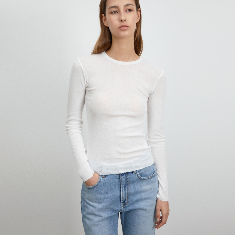 CUTTING LONG SLEEVE TOP_IVORY - HAGO(하고)