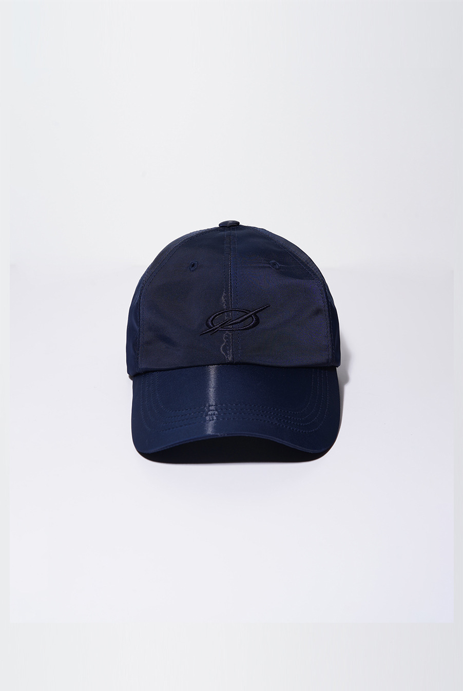 SHINY LOGO EMBROIDERY CAP - NAVY - HAGO(하고)