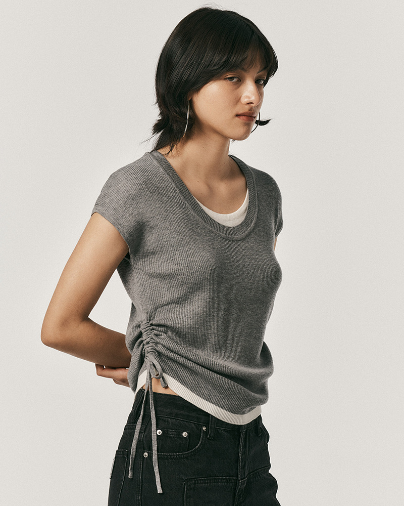 AR_Drawstring layered top_3color - HAGO(하고)