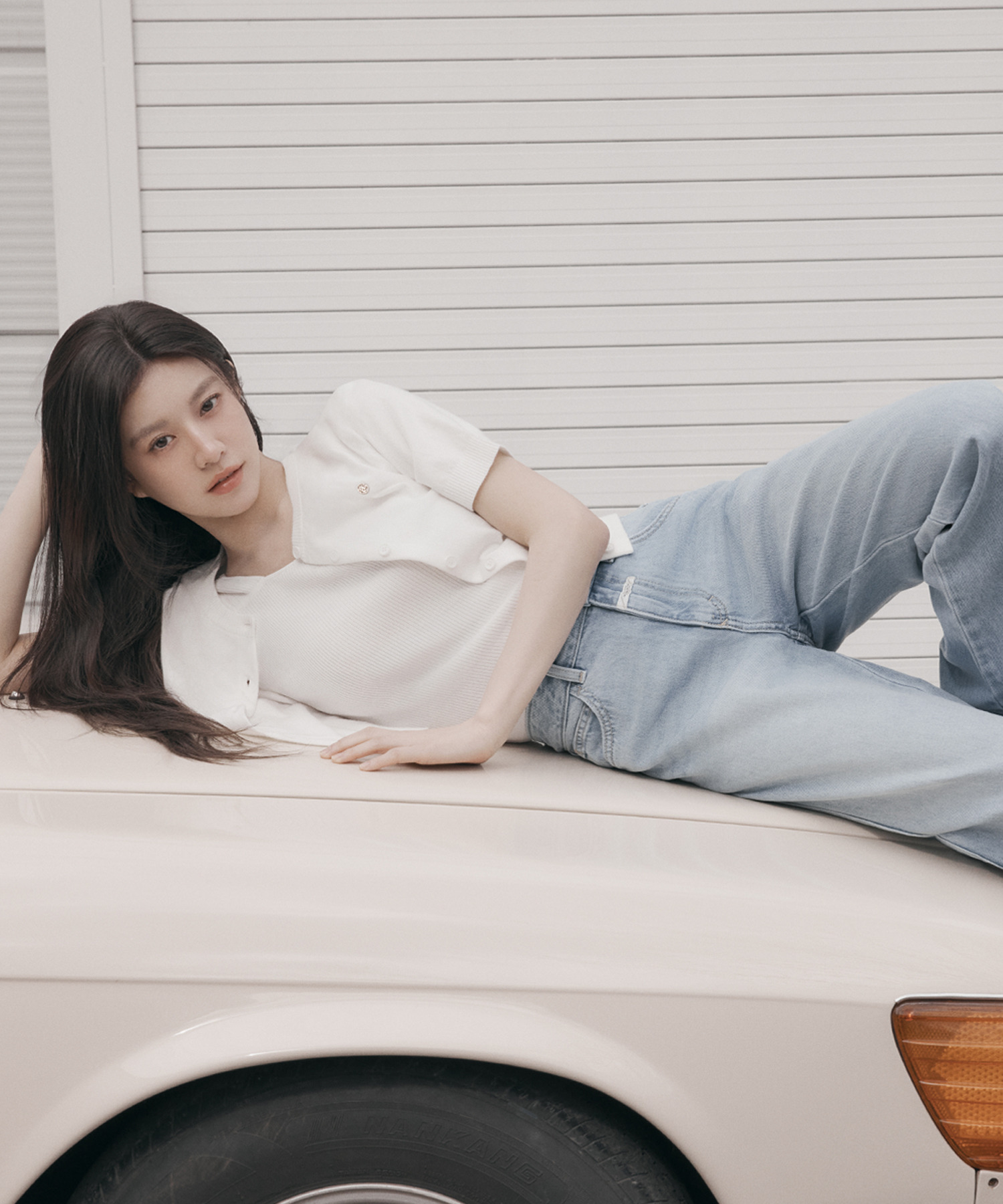 W KNIT SLEEVELESS white - HAGO(하고)