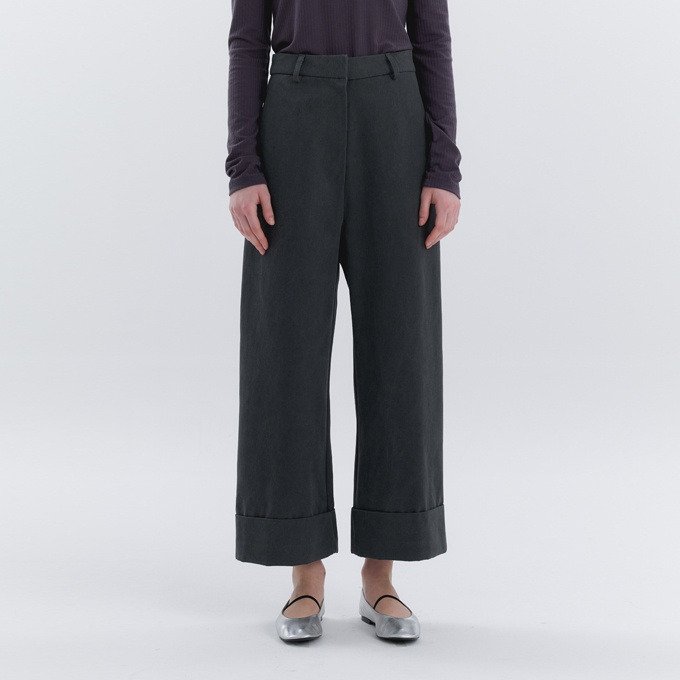Wide Chino Pants (Dark Gray) - HAGO(하고)