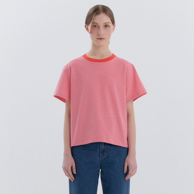 Pin Stripe T-Shirt (Pink) - HAGO(하고)
