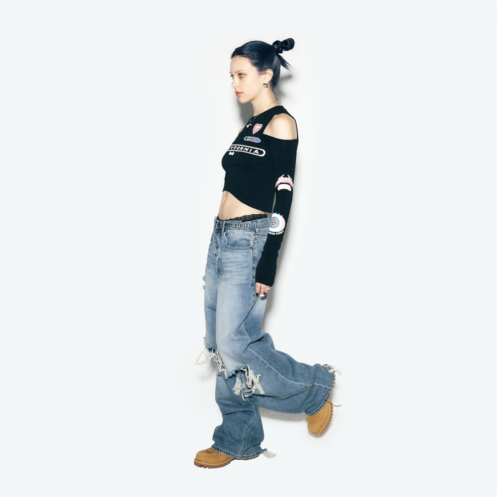 CANDYFORNIA CUT OUT LONG SLEEVE BLACK - HAGO(하고)