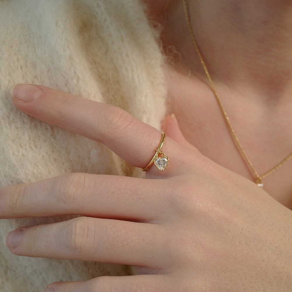 crystal love lock ring - HAGO(하고)