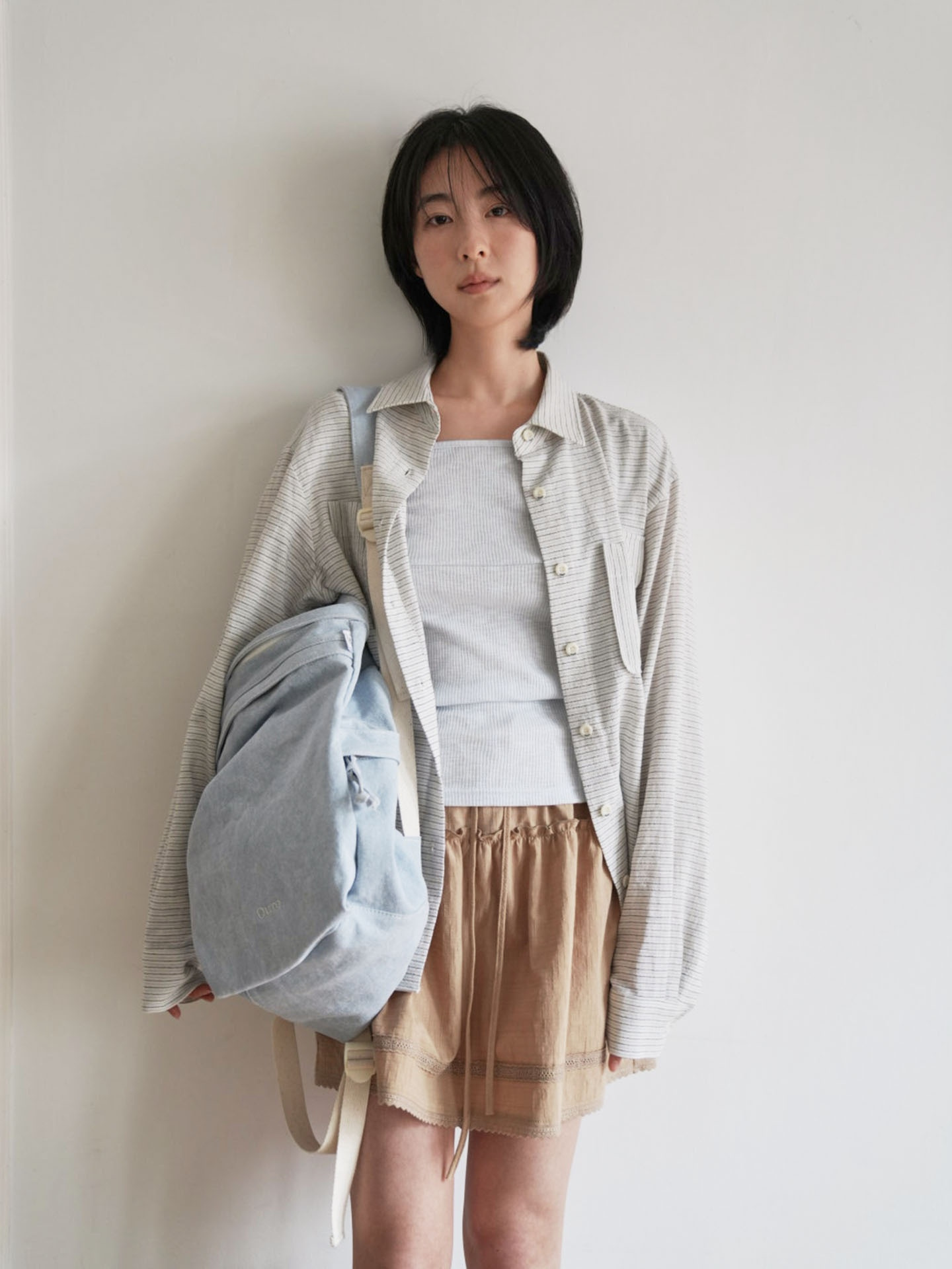 COTTON BACKPACK [ SOFT BLUE ] - 하고(HAGO)