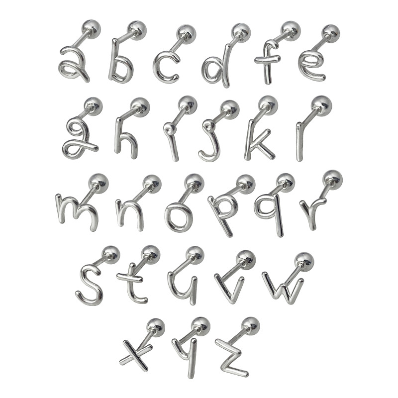 [Silver ver.] Initial doodle piercing - HAGO(하고)