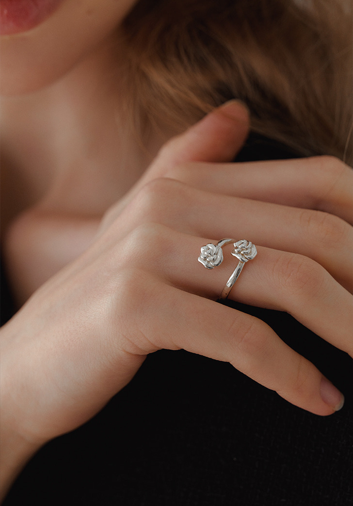 Deep Rose Petit Ring - Silver - HAGO(하고)