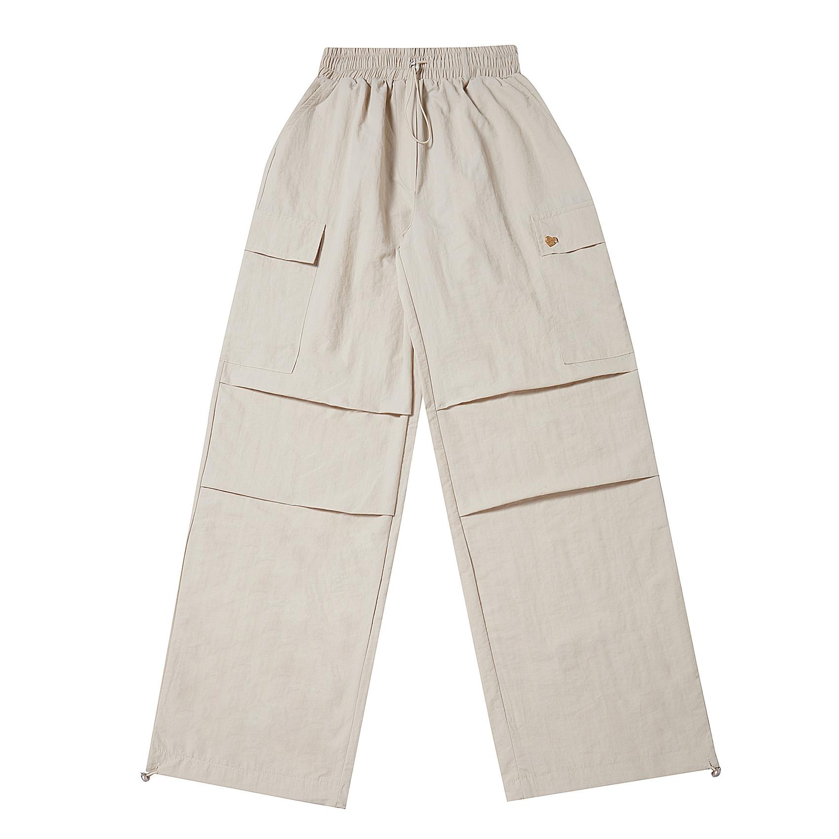 Nylon logo jogger pants_beige - HAGO(하고)