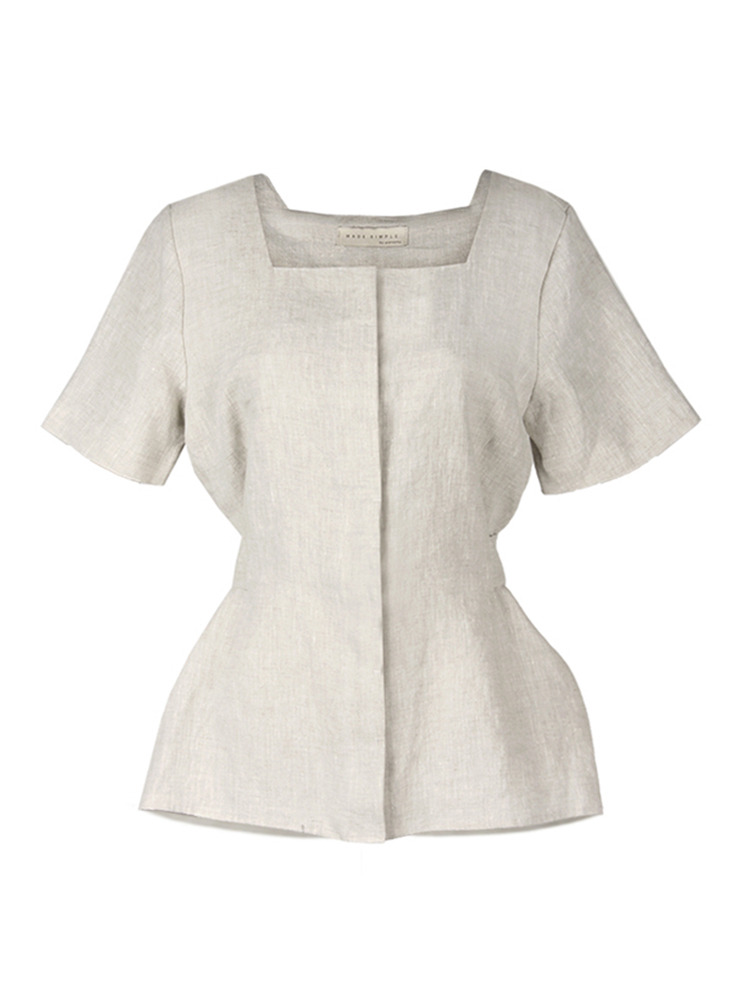 [Made simple] Linen.Square Neck Jacket (MSPQ7JK01) - HAGO(하고)