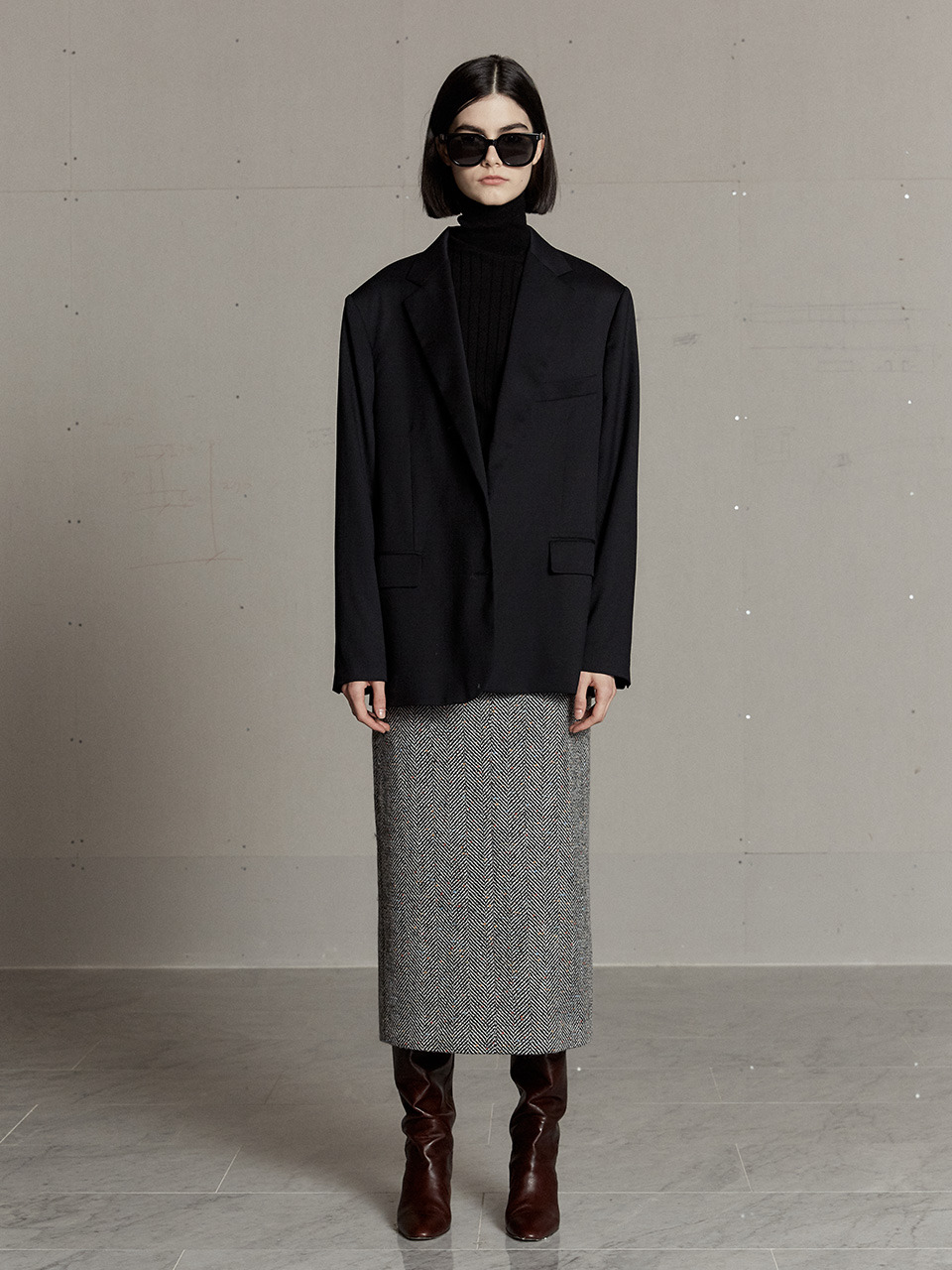 [SIGNATURE] LINATE Classic Two-Button Wool Jacket_Black - HAGO(하고)