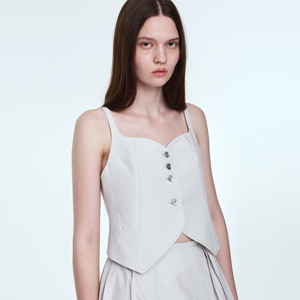 Tulip Line Bustier _ Light Grey - HAGO(하고)