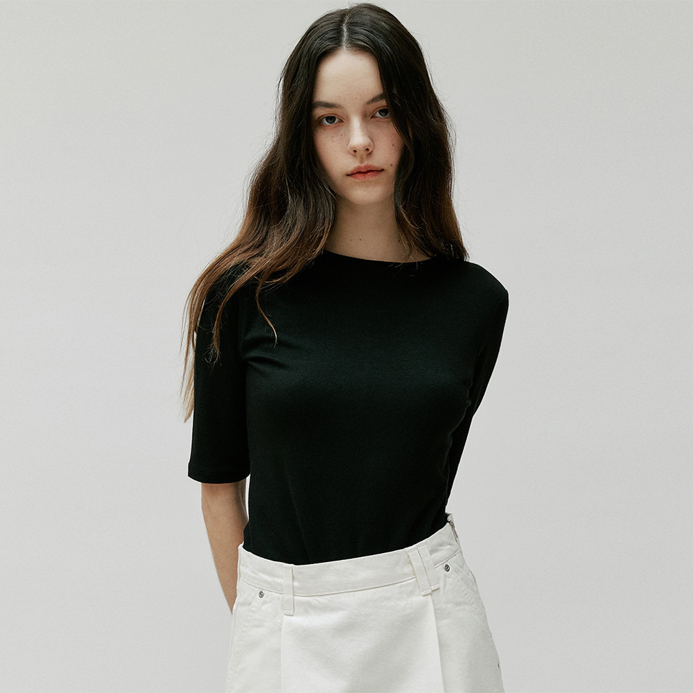 DEEP ROUND TOP_BLACK - HAGO(하고)