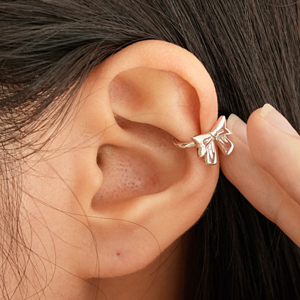 Heart ribbon earcuff - HAGO(하고)