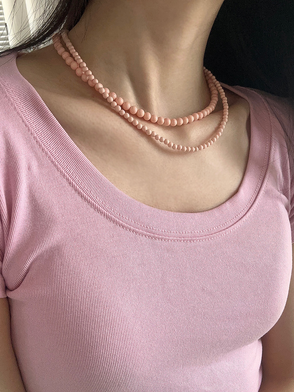 [925silver] Peach puzz necklace (3mm) - HAGO(하고)