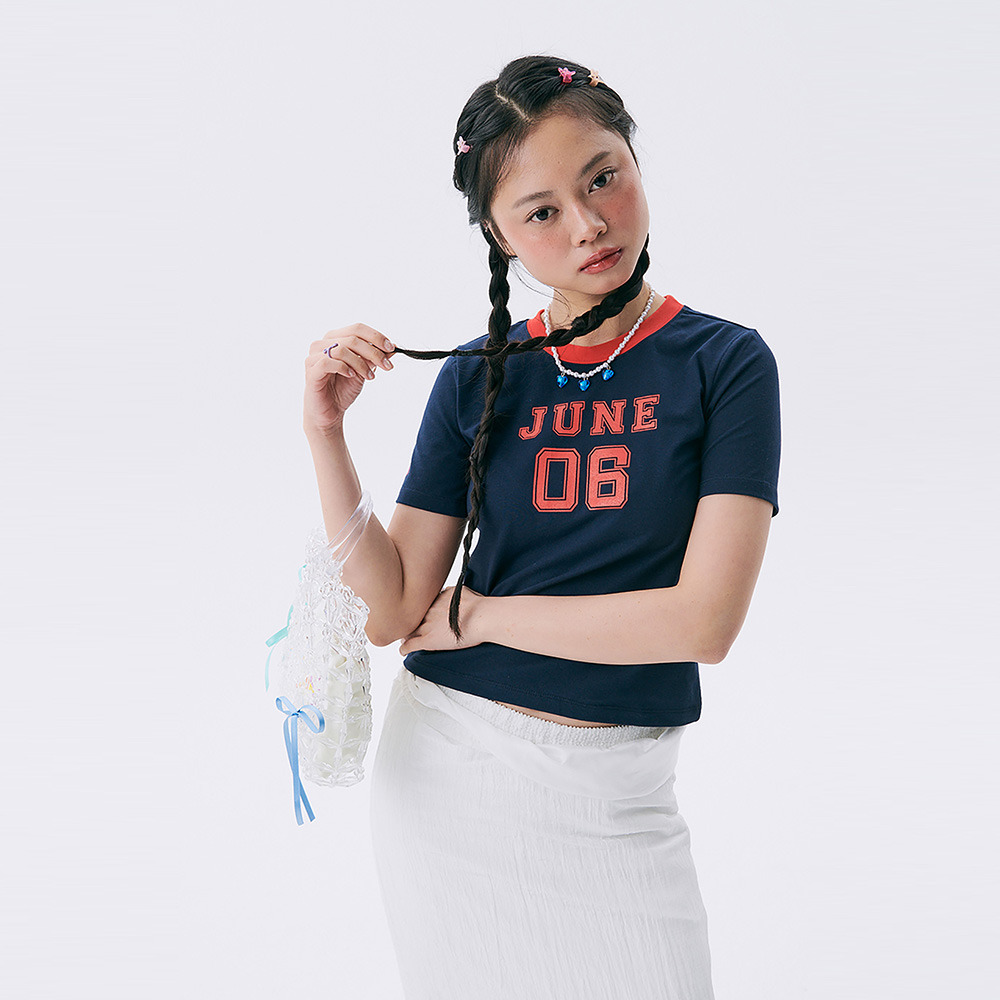 NO.6 Color Block T-shirt_Navy - HAGO(하고)