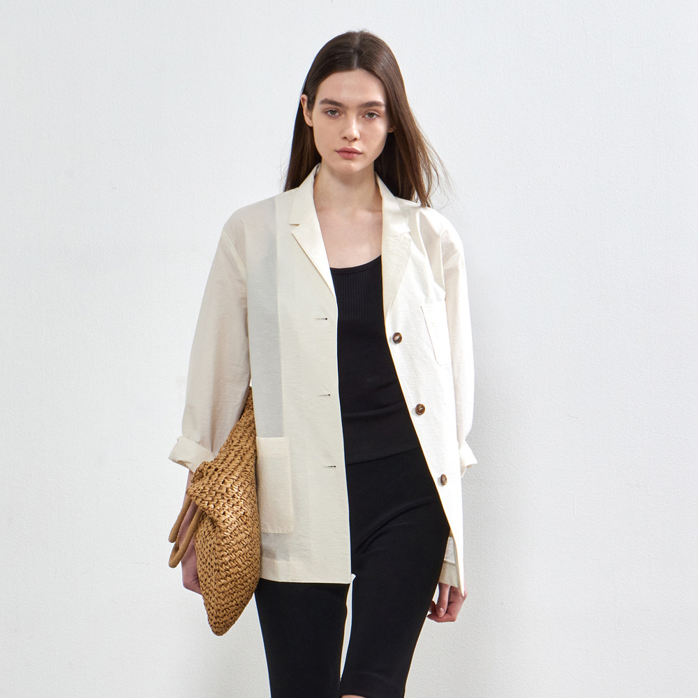 RUSTLE 3-BUTTON JACKET - IVORY - HAGO(하고)