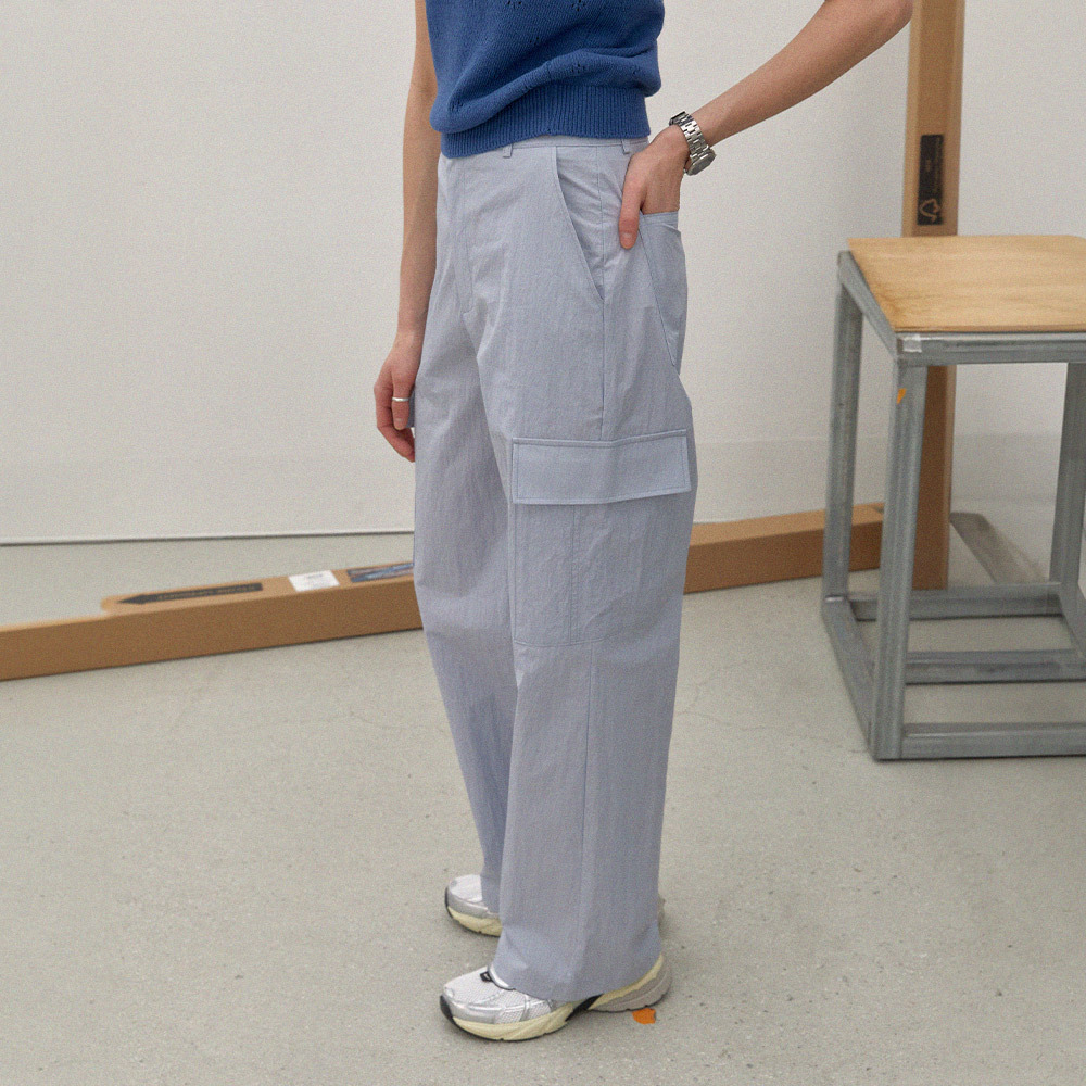 3rd / summer wide cargo pants - sky - HAGO(하고)