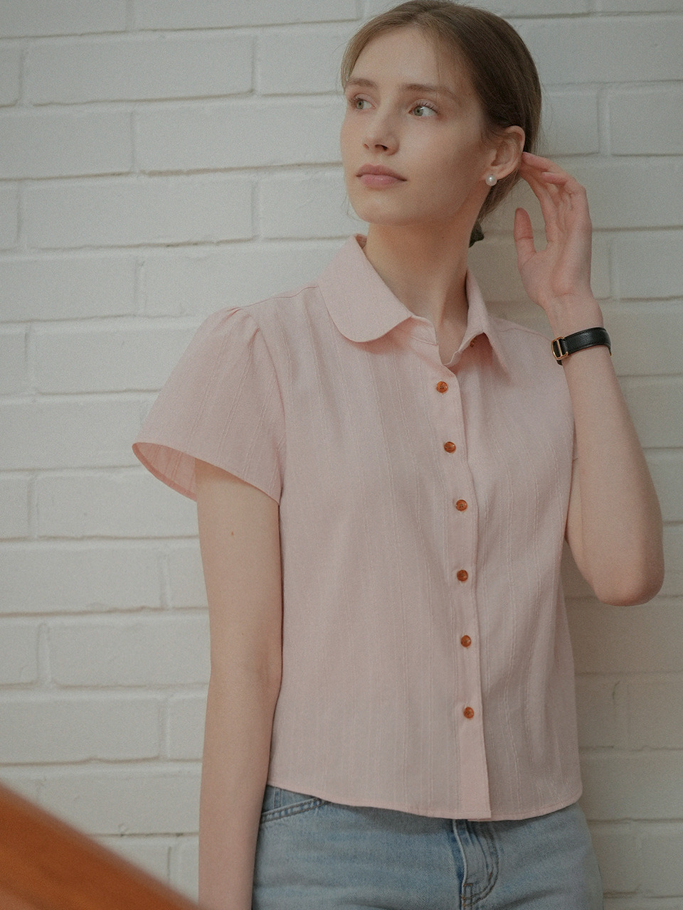 Rosie puff sleeve blouse_Pink - 하고