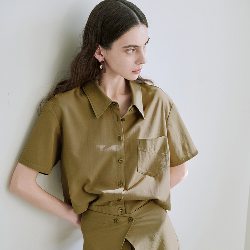 Wrapping skirt design short sleeve shirt Dress_YA5OPN3 - HAGO(하고)