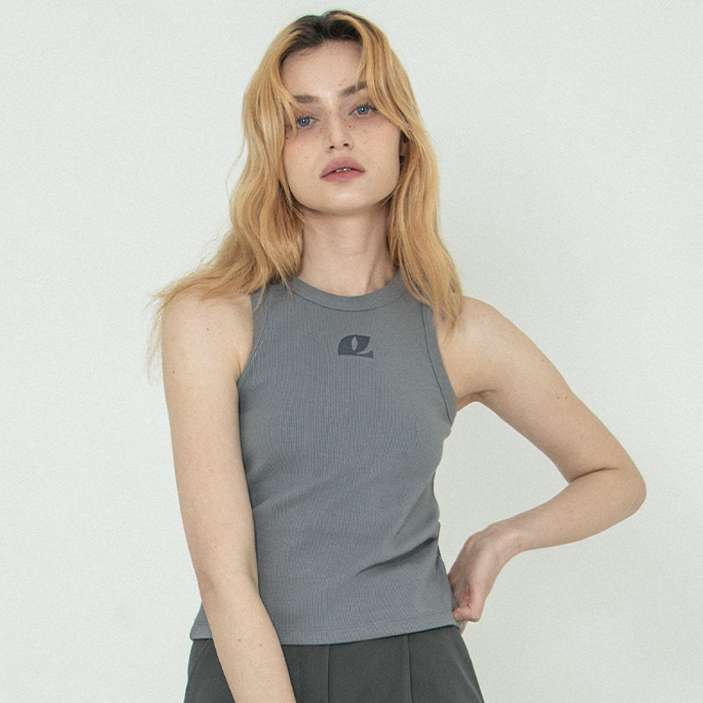 Classic rib sleeveless - Blue grey - HAGO(하고)