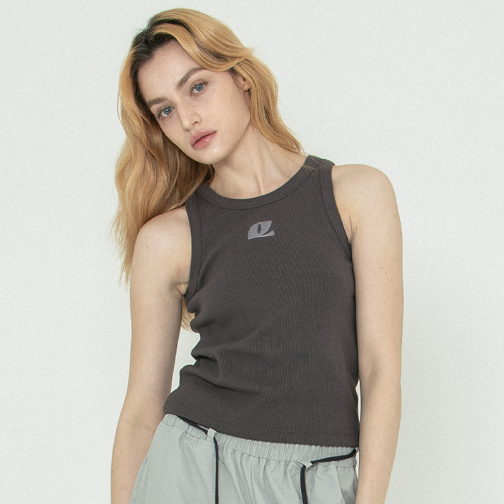 Classic rib sleeveless - Dark grey - HAGO(하고)