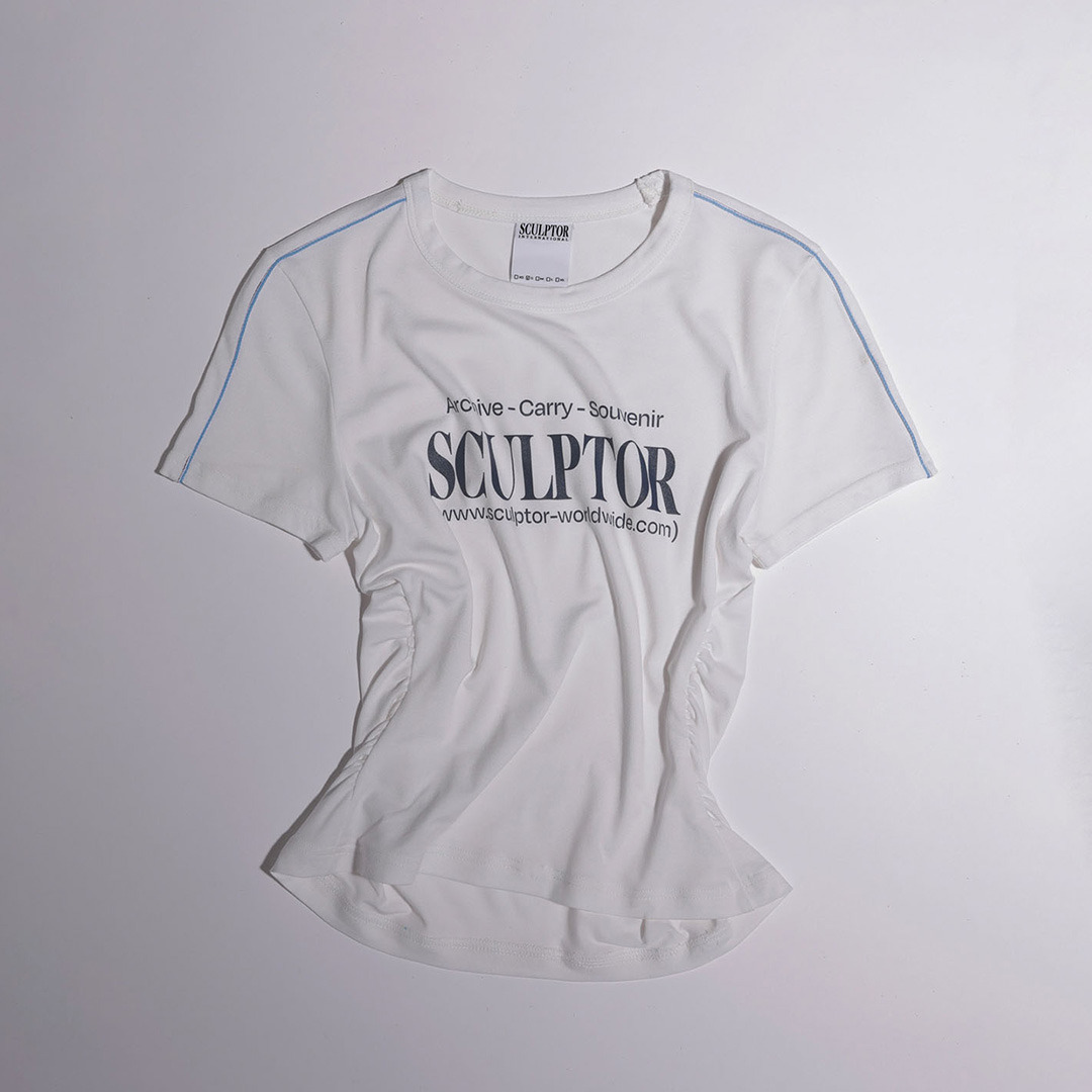 Sports Lettering Tee White - 하고(HAGO)