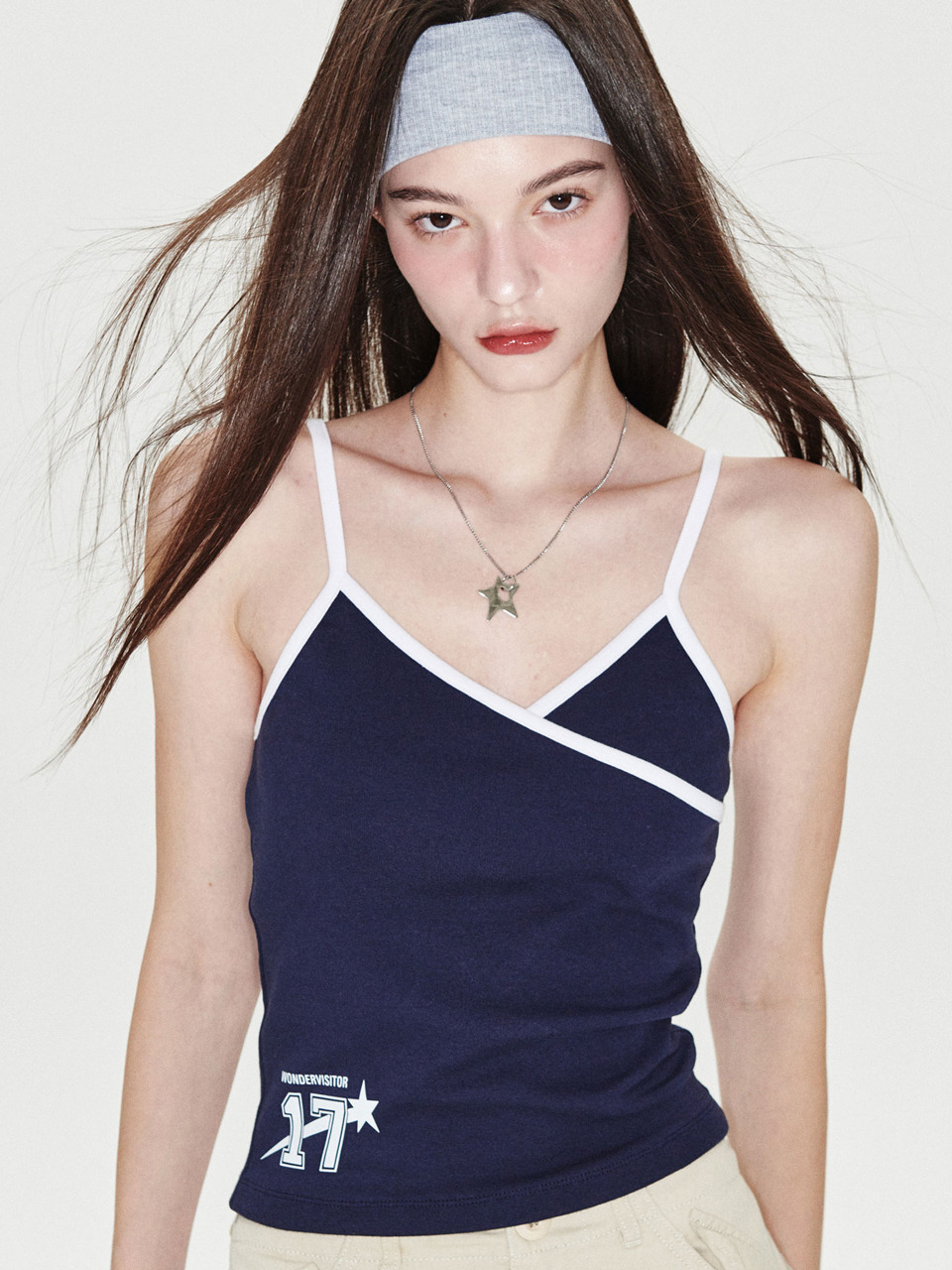 Super star V-neck Sleeveless [Navy] - HAGO(하고)