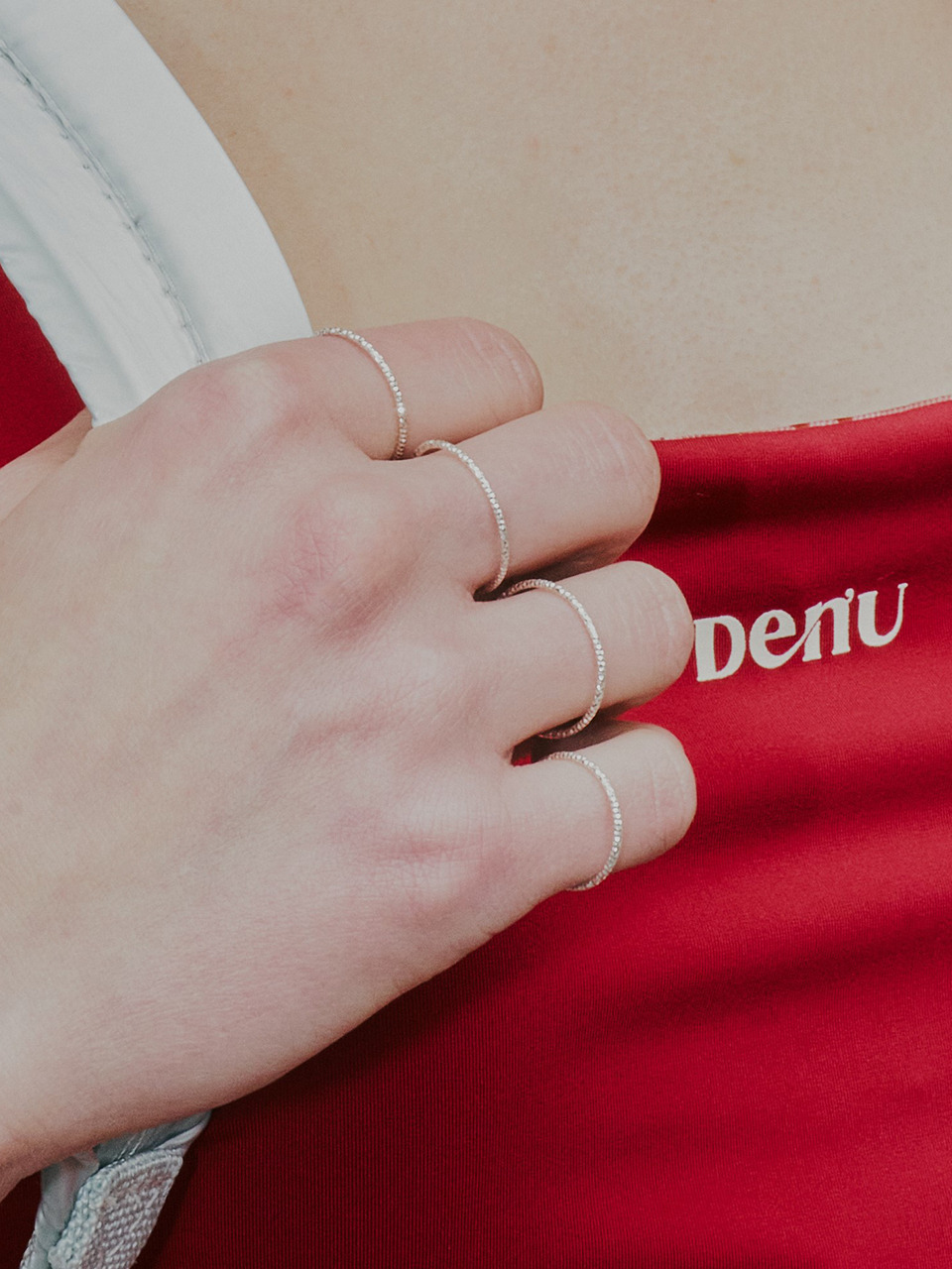 [바로배송특가][sv925]Cutting 4 Finger Layered Ring - 하고(HAGO)