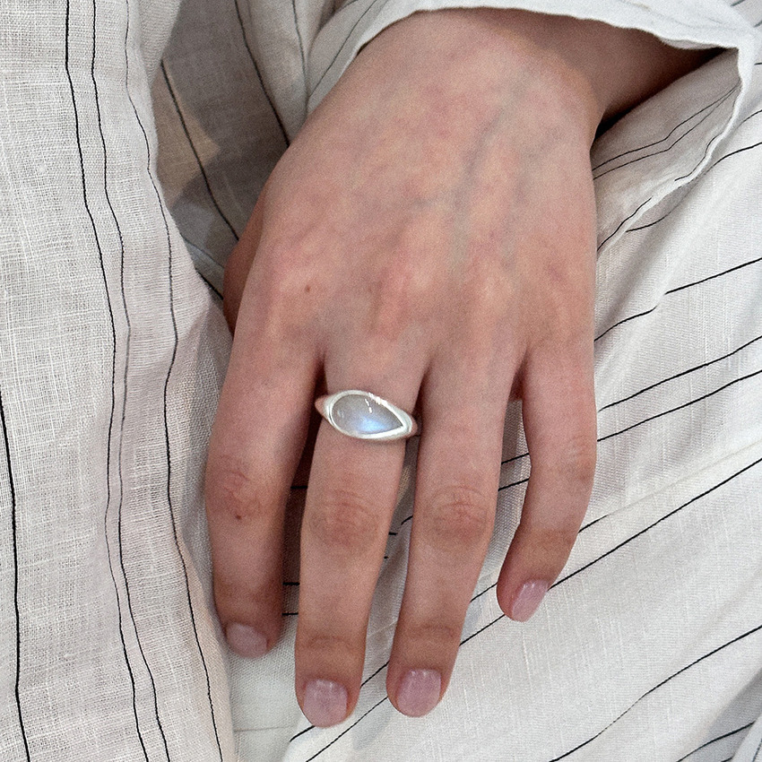 water drop ring (천연 원석) - HAGO(하고)