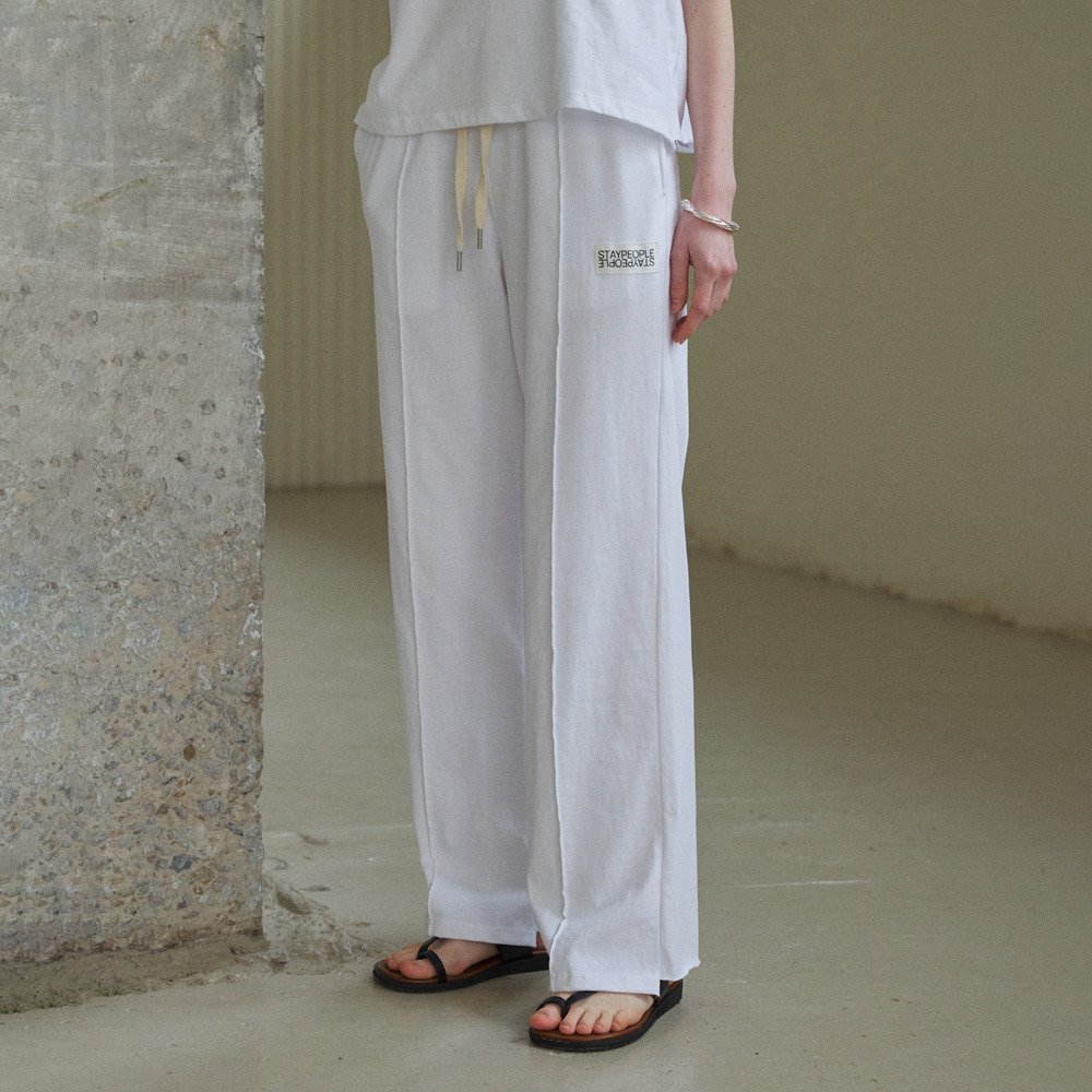 WIDE STRING SWEAT PANTS (WHITE) - HAGO(하고)