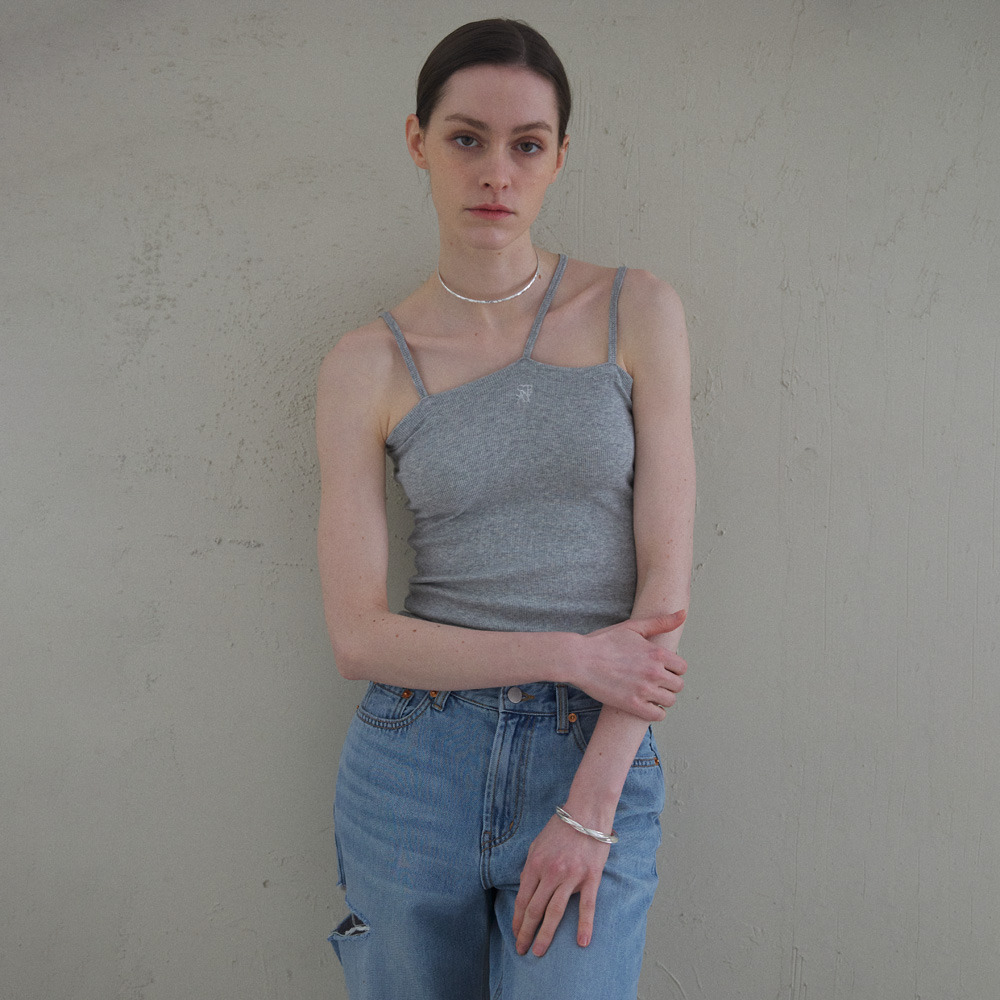 SLEEVELESS STRING TOP (GRAY) - 하고
