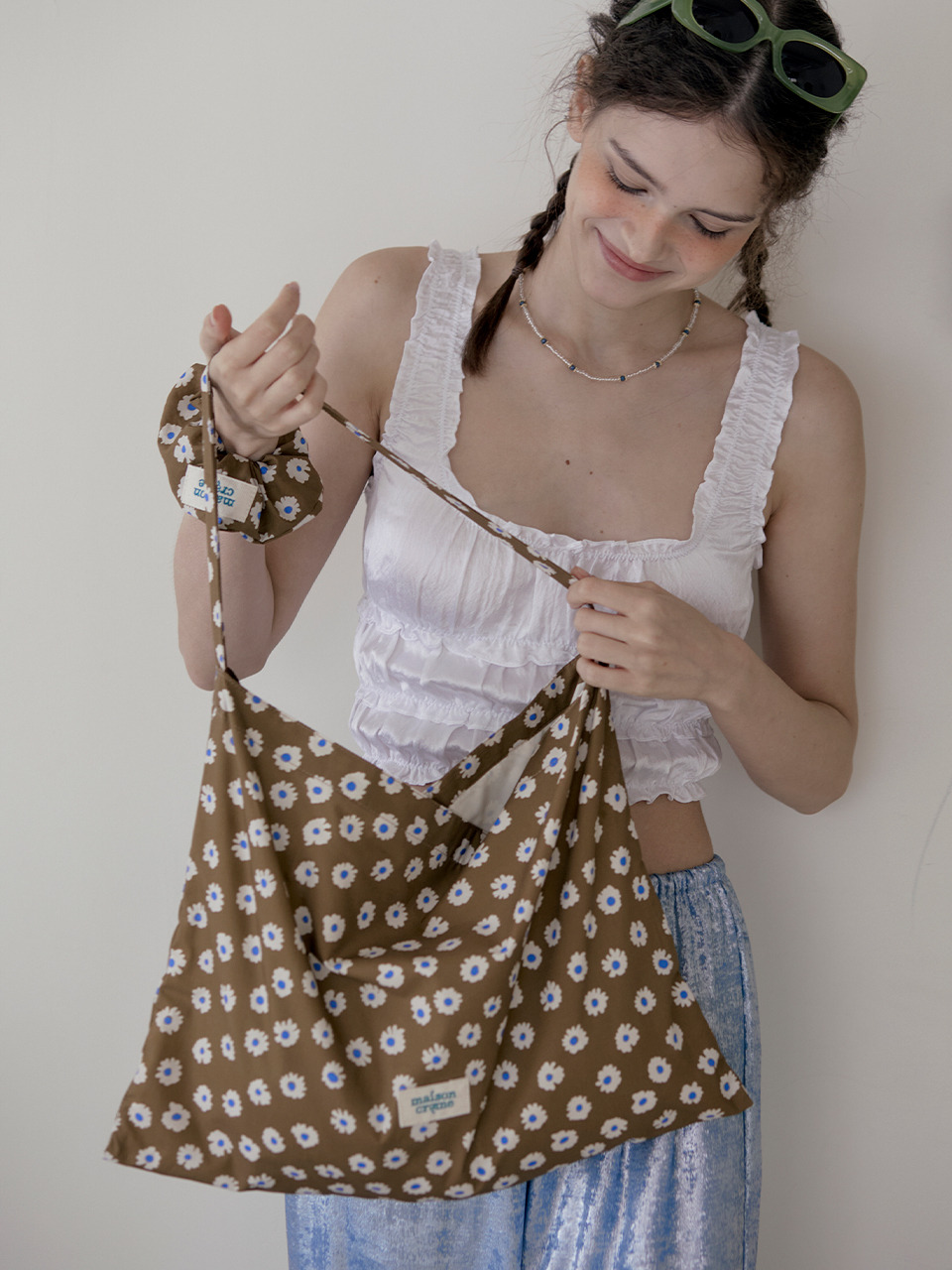 Floral eco bag _ caramel - 하고(HAGO)