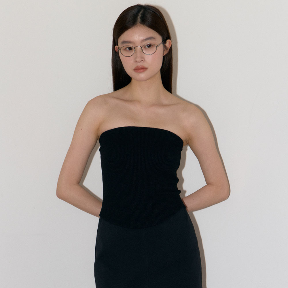 Rib tube top (Black) - HAGO(하고)
